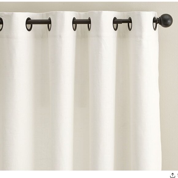 Pottery Barn | Other | Pottery Barn Emery Linen Ivory Curtain Panel W ...